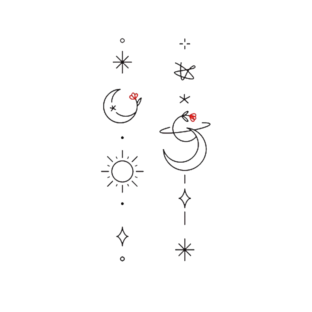 Simple Celestial Tattoos Tatmods Star Design Black Temporary Tattoo