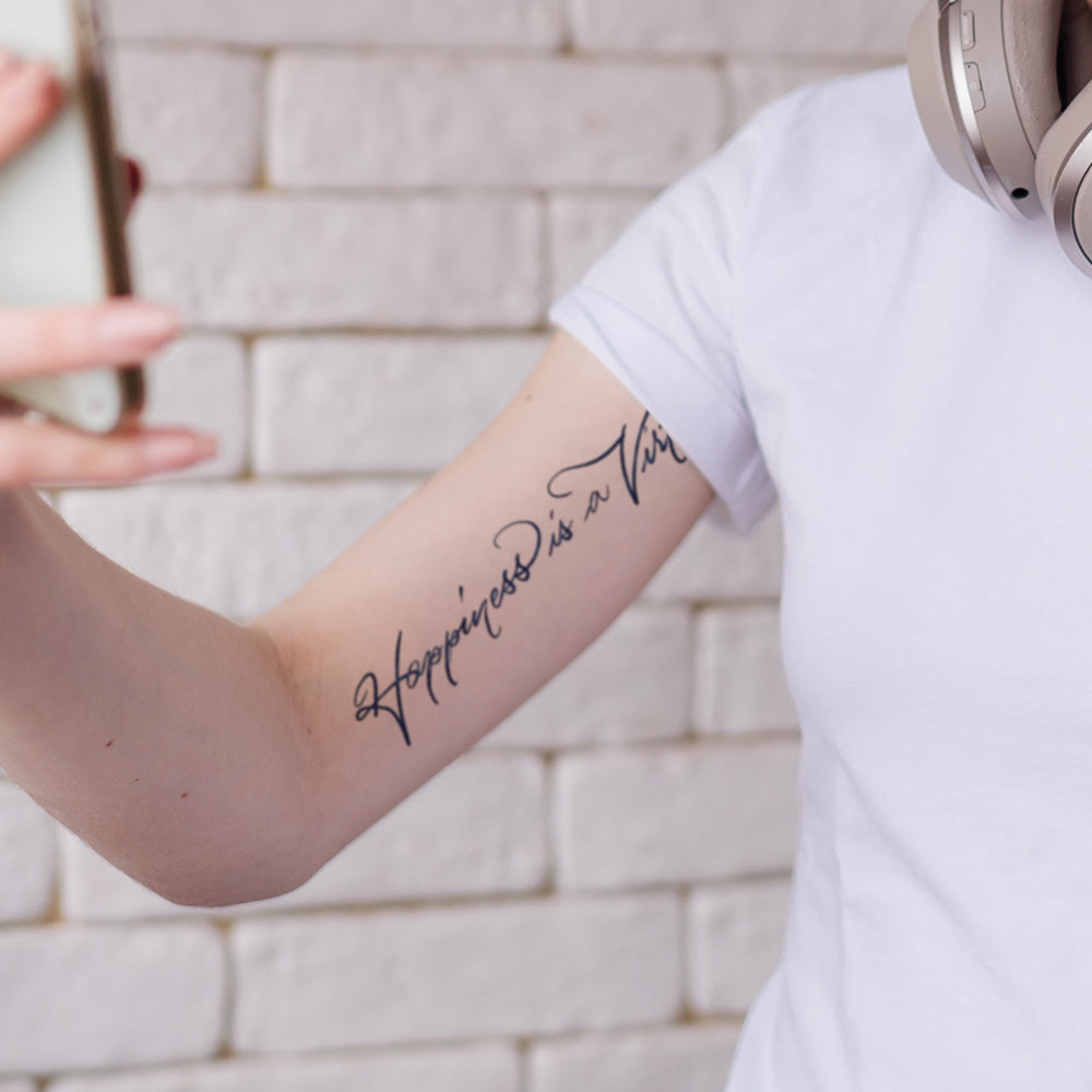 Happiness is a Virtue – Fade Away Tattoo