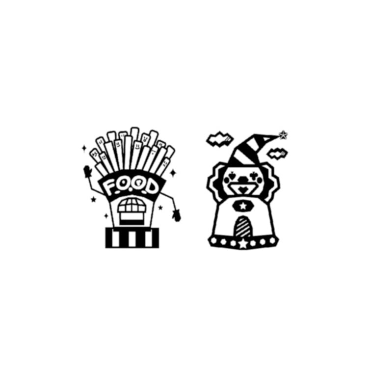 Fries and Clown Temporary Tattoo – Fade Away Tattoo