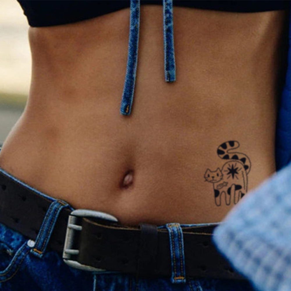 Belly Button Tattoos Cat
