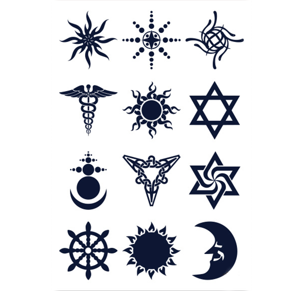 Astrology Art Set Temporary Tattoo - 12 Patterns – Fade Away Tattoo