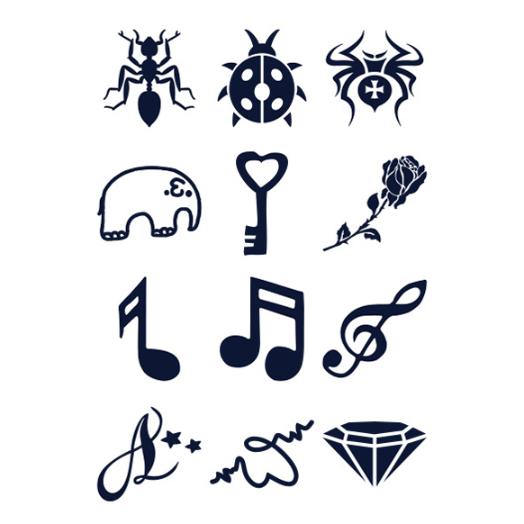 Doodle Art Temporary Tattoo - 12 Patterns – Fade Away Tattoo