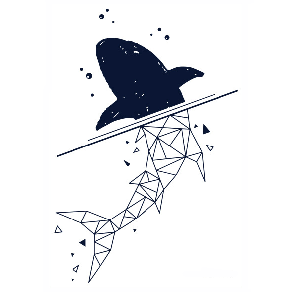 Abstract Dolphin Temporary Tattoo – Fade Away Tattoo